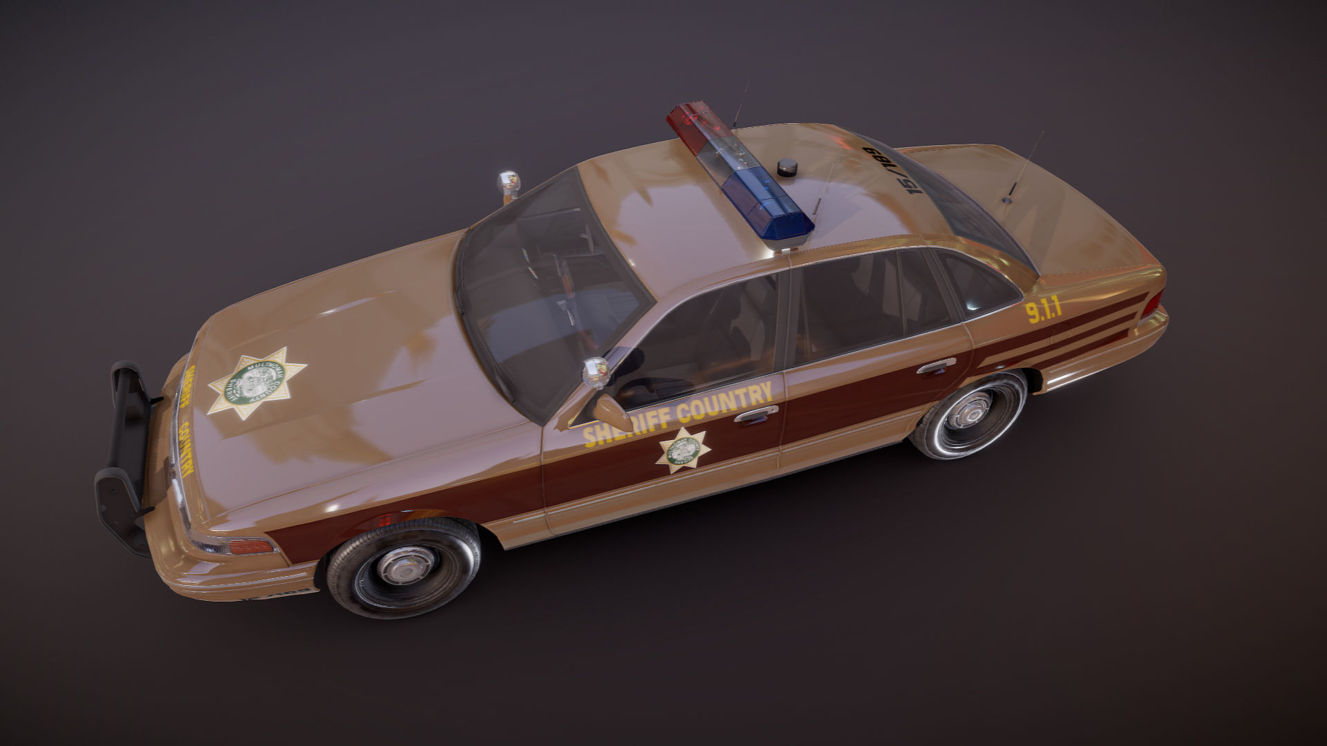 3D model American sheriff police car VR / AR / low-poly | CGTrader
