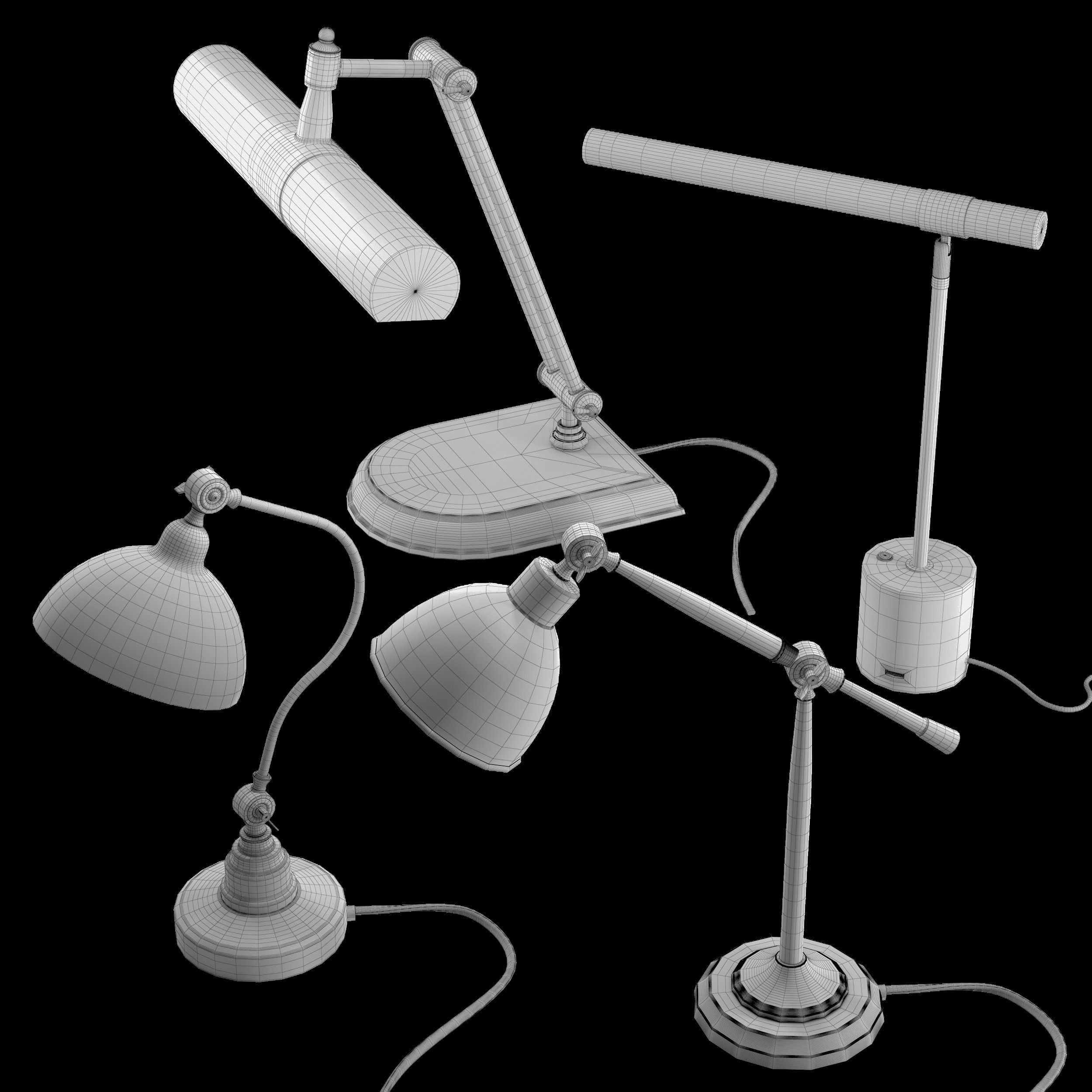 26 Table Study Light 3D model rigged | CGTrader