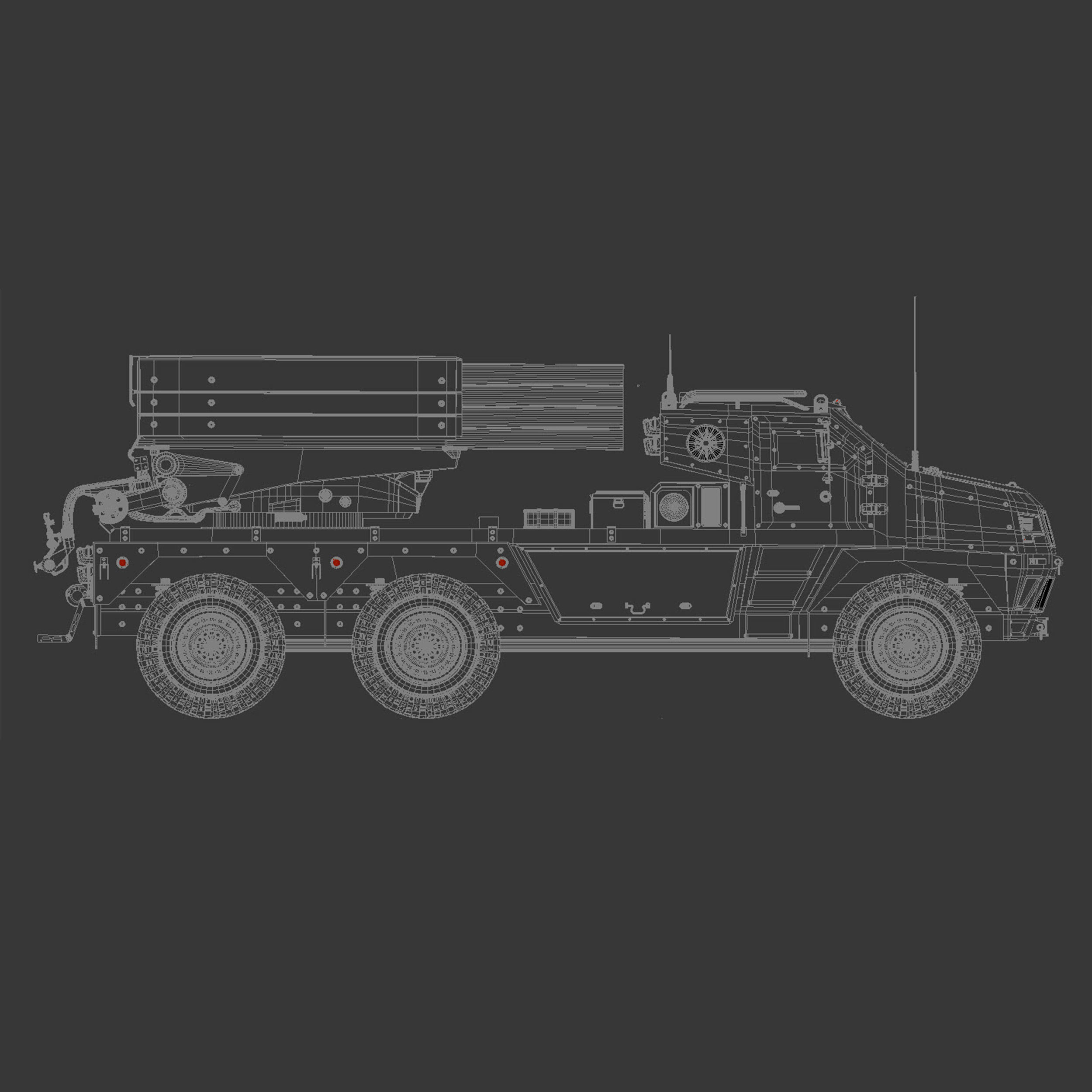 Military rocket launcher vehicle 3D model | CGTrader