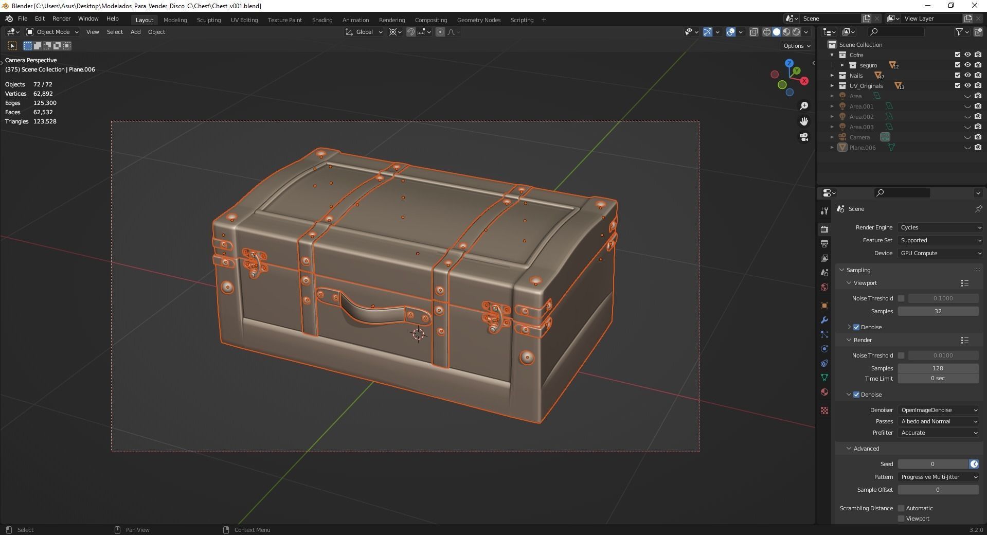 Chest Box 3D model | CGTrader