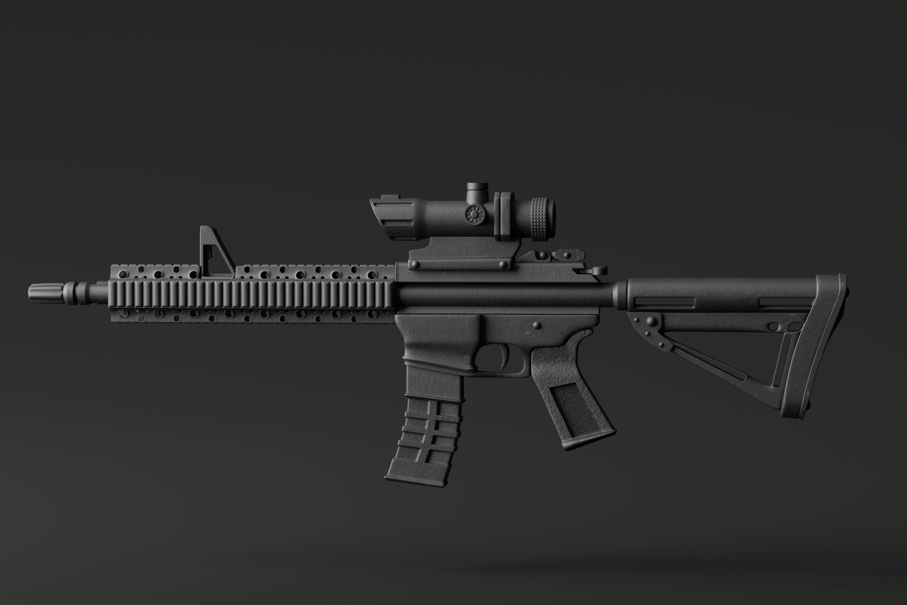 3D model Assault Rifle VR / AR / low-poly | CGTrader