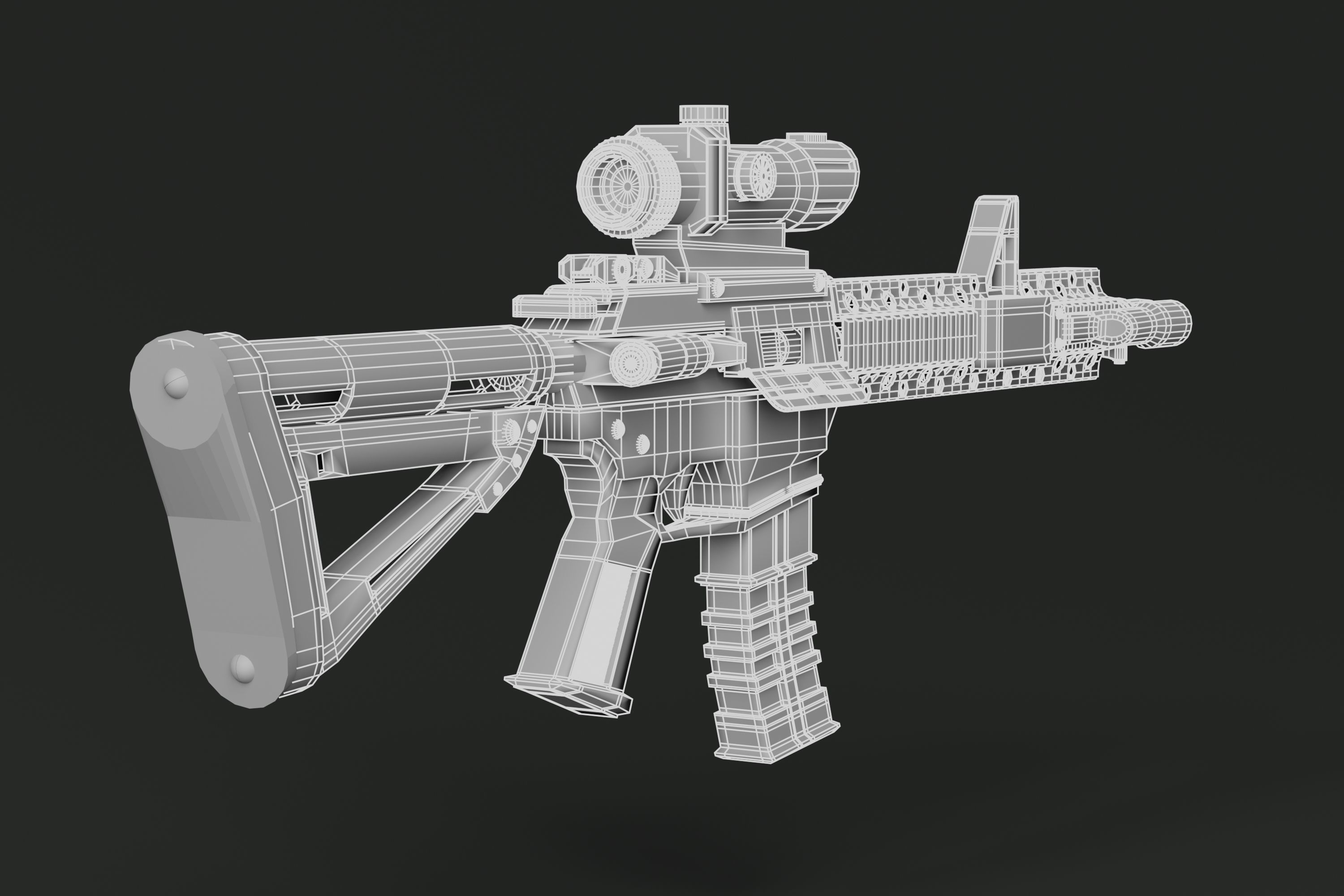3D model Assault Rifle VR / AR / low-poly | CGTrader