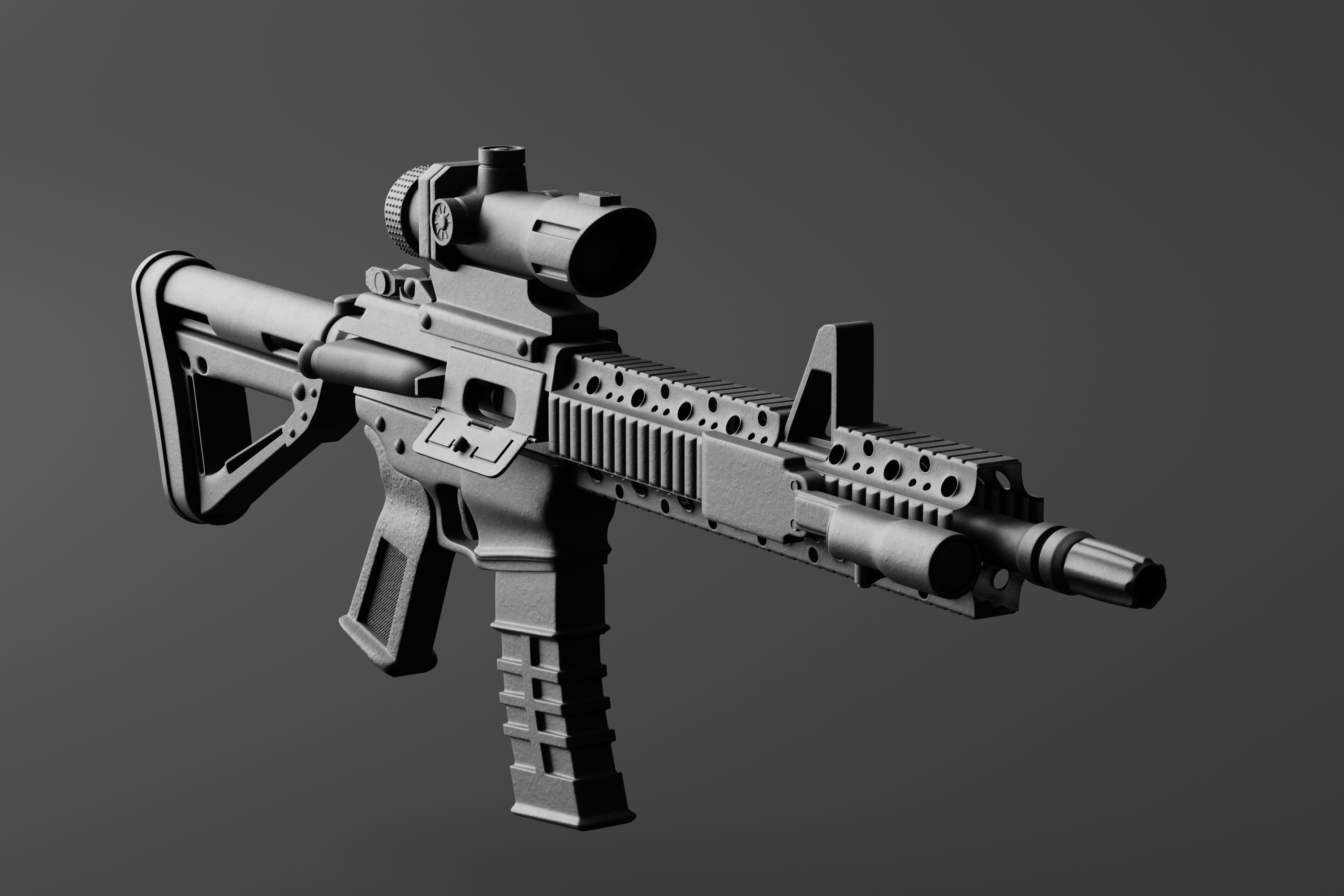 3D model Assault Rifle VR / AR / low-poly | CGTrader
