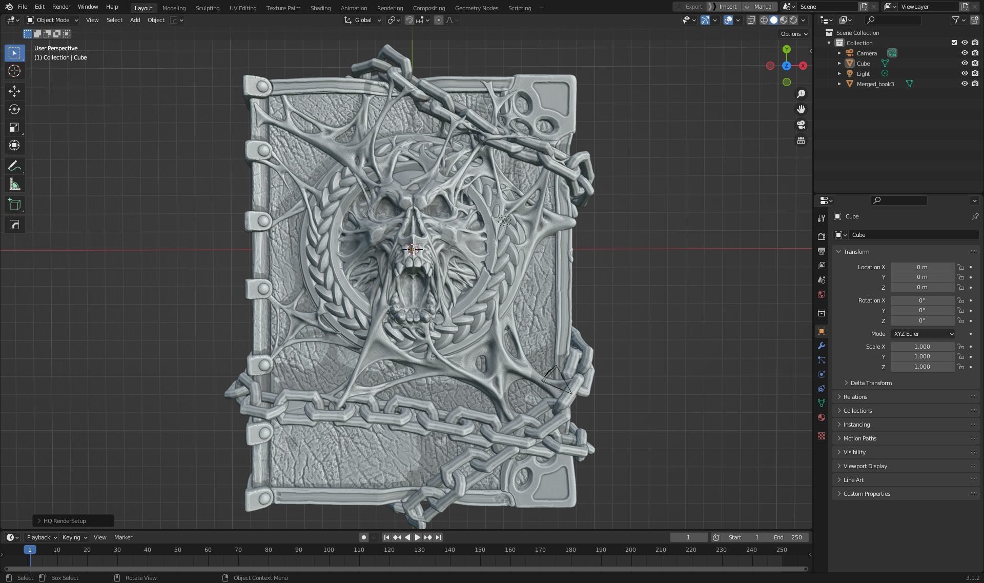Necronomicon Book of Evil sculpture 3D model 3D printable | CGTrader