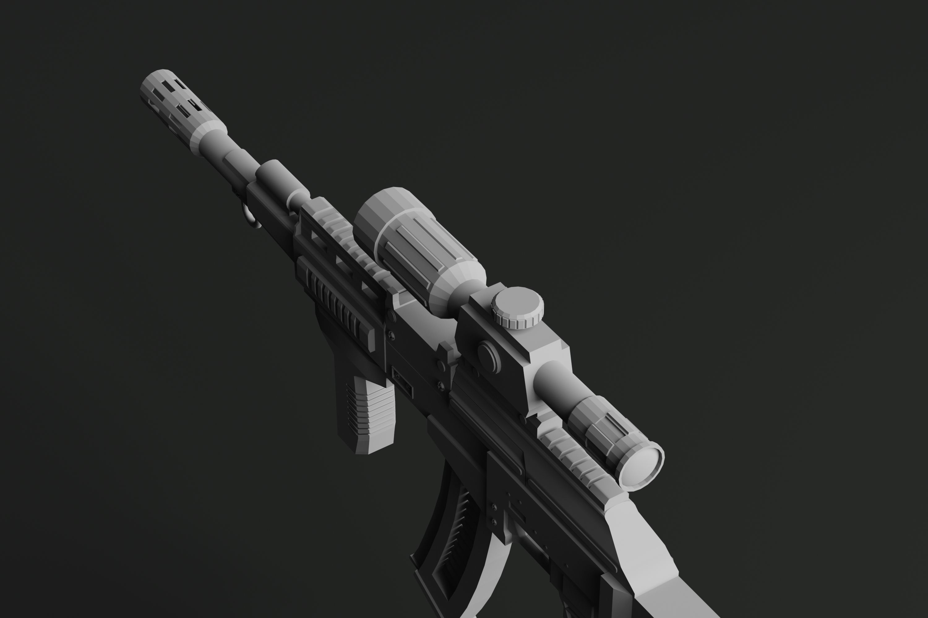 3D model Assault Rifle Gun VR / AR / low-poly | CGTrader
