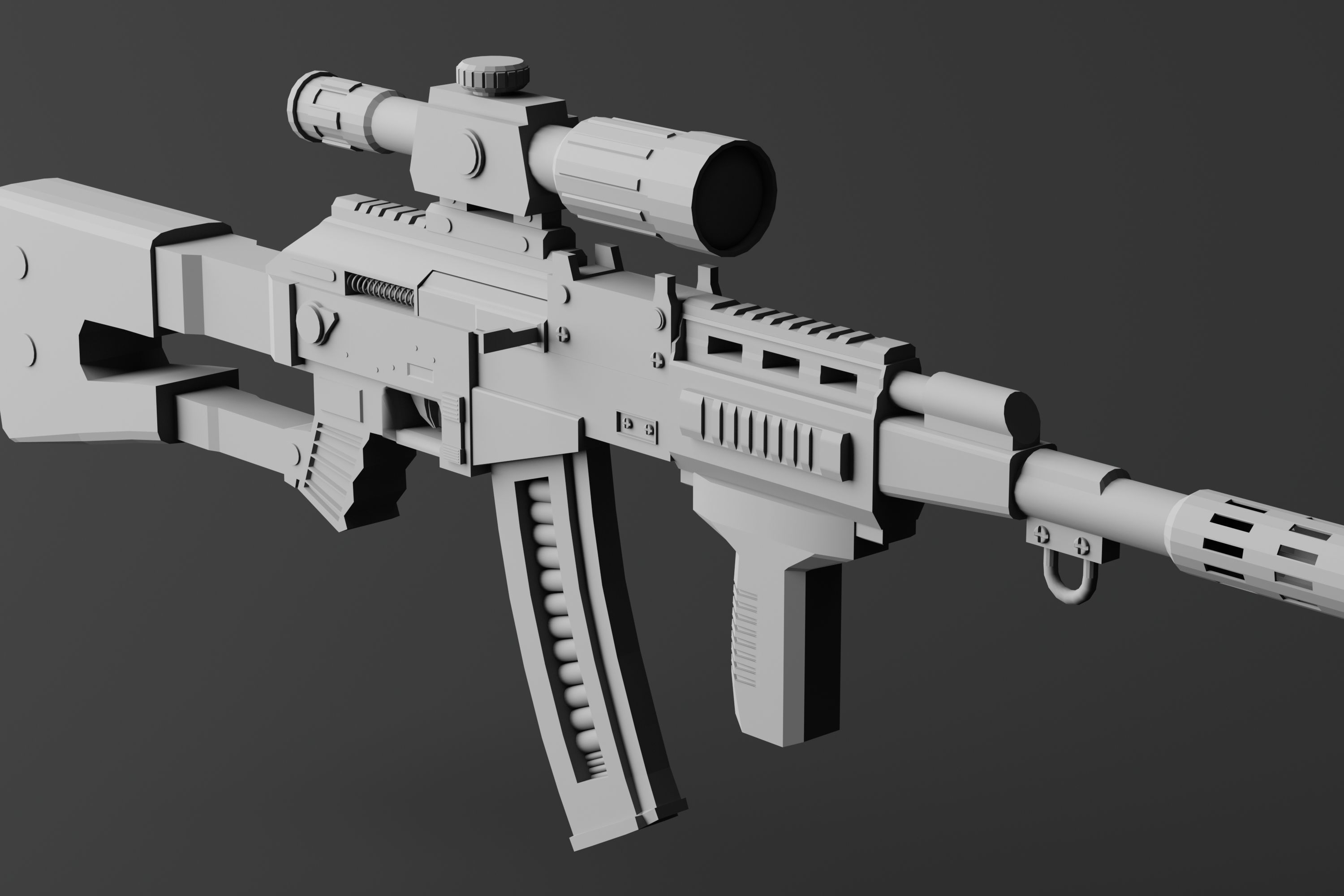 3D model Assault Rifle Gun VR / AR / low-poly | CGTrader