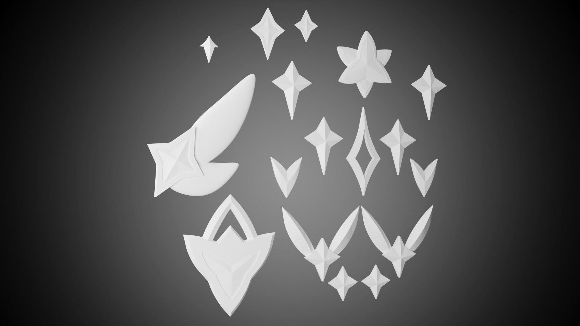 League of Legends - Star Guardian Akali - Weapons and gems 3D model 3D ...