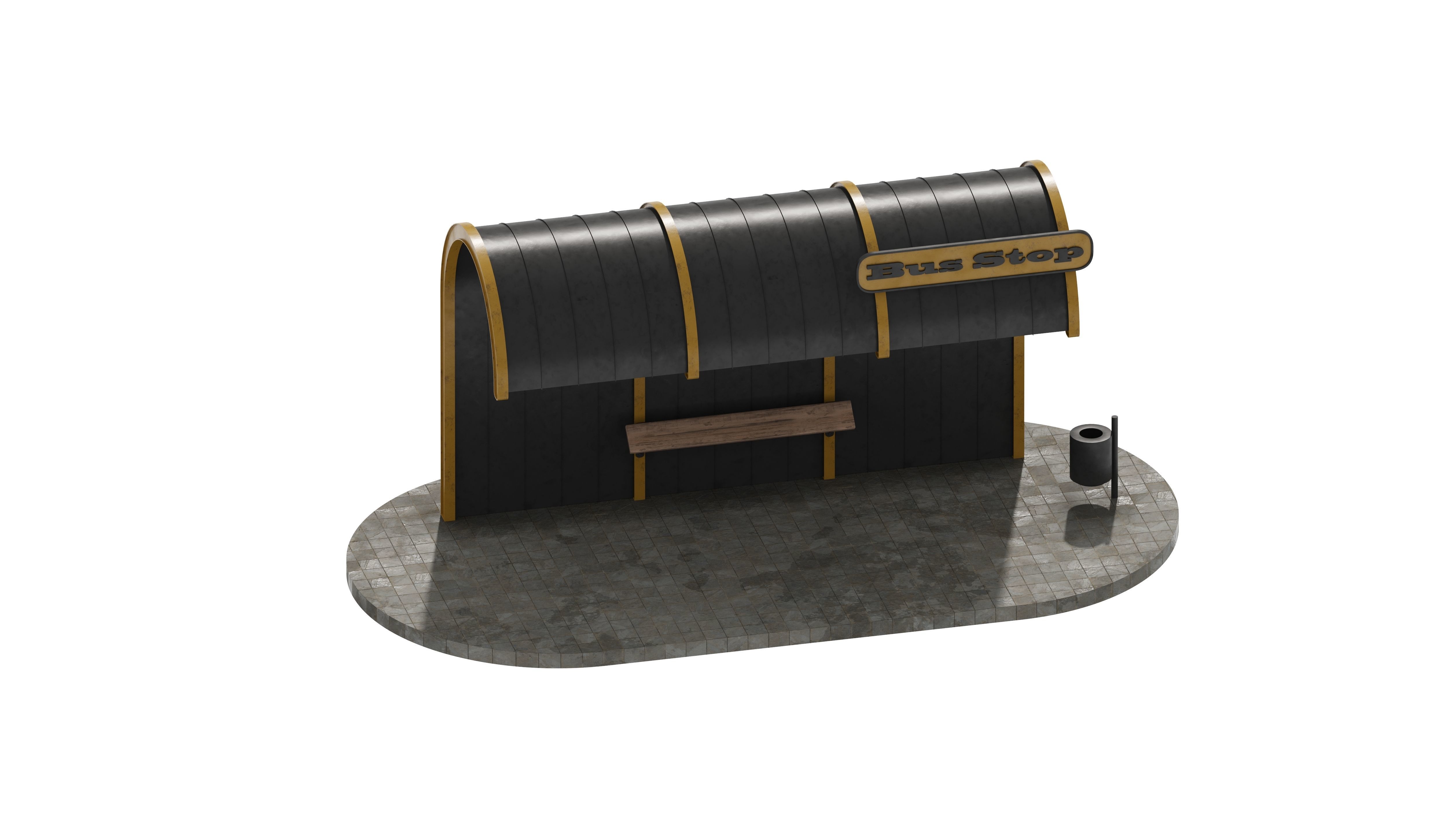 Bus Stop 1 3D model | CGTrader