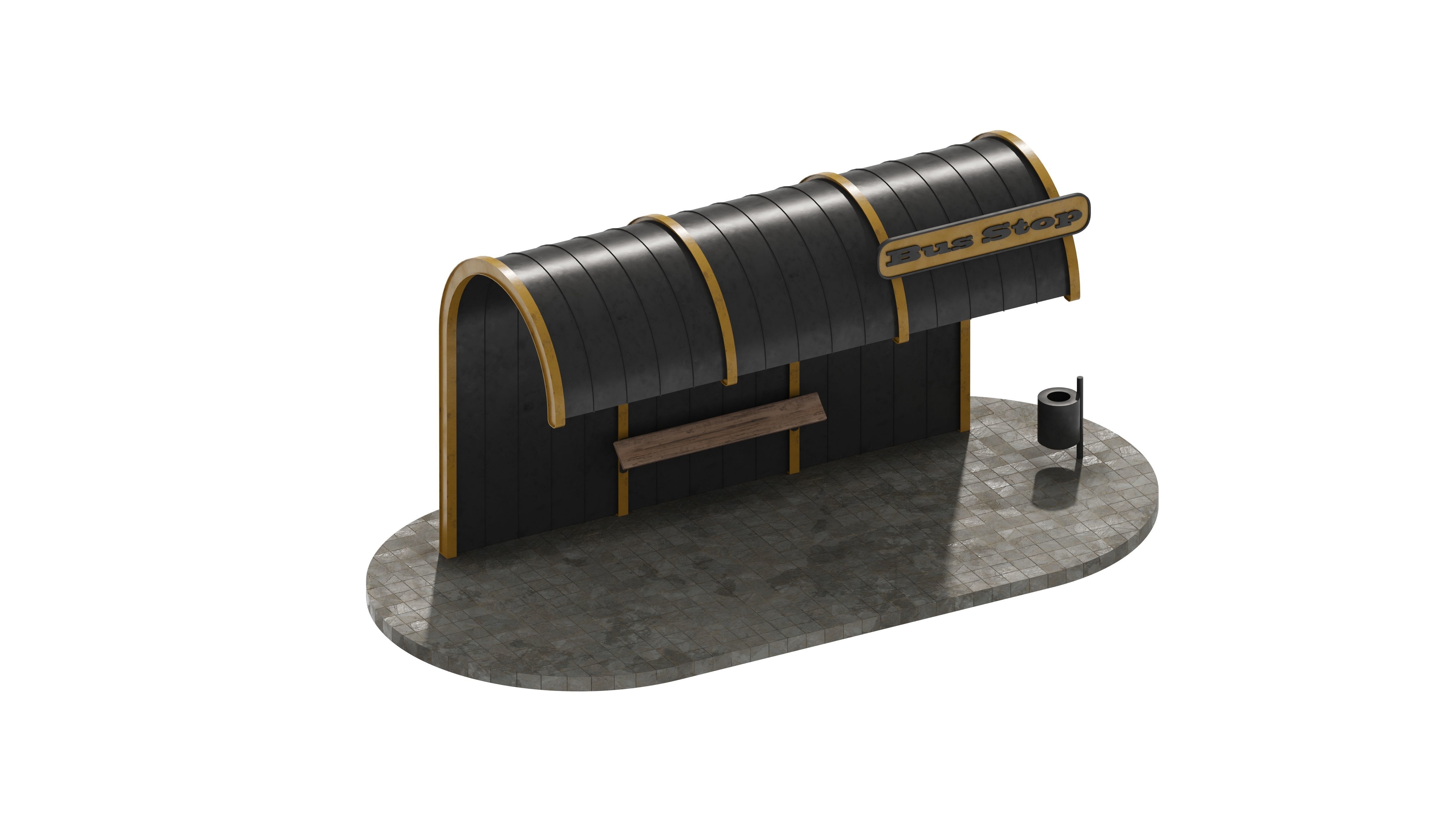 Bus Stop 1 3D model | CGTrader