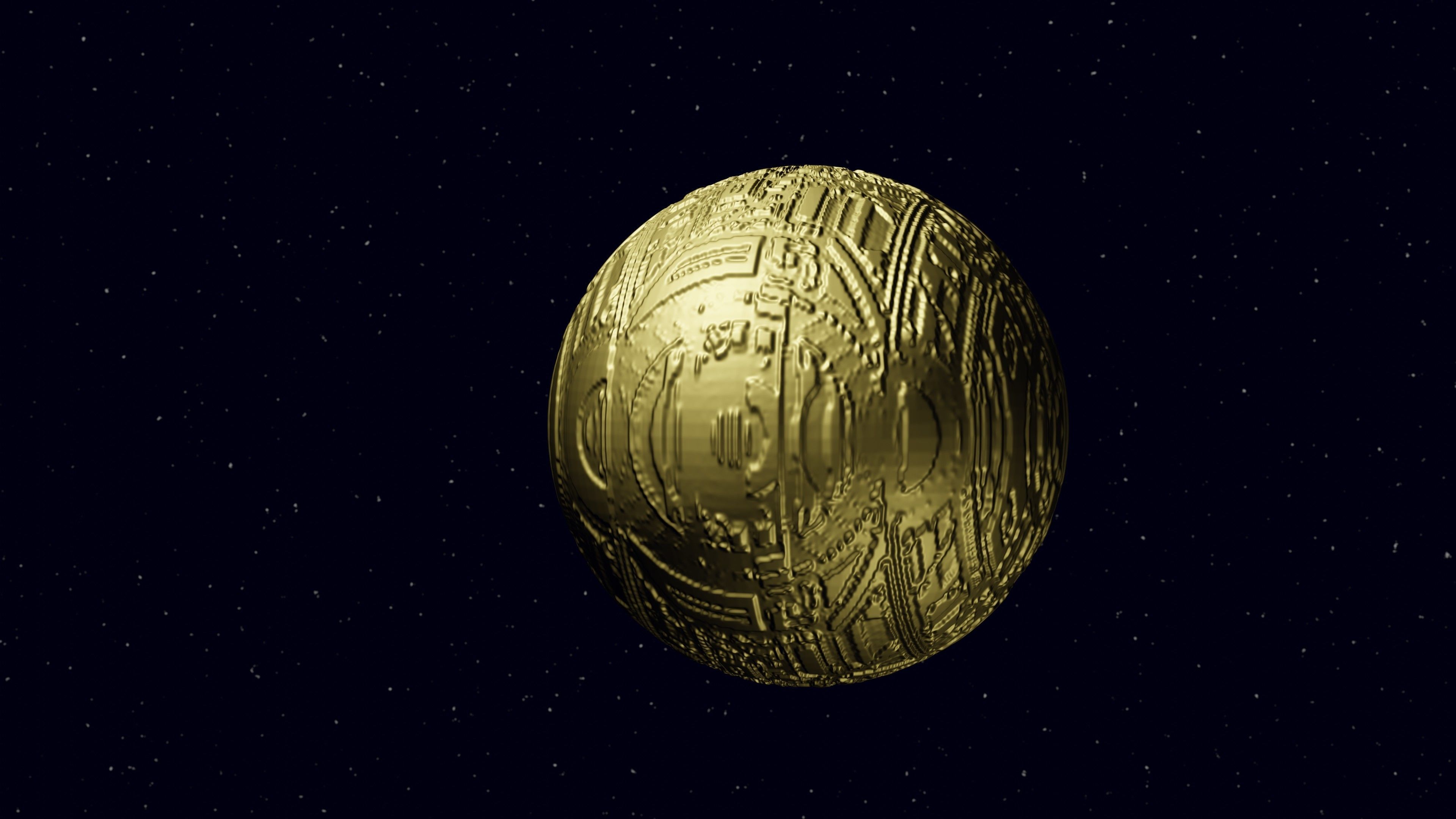 Sci-fi golden planet free 3D model | CGTrader