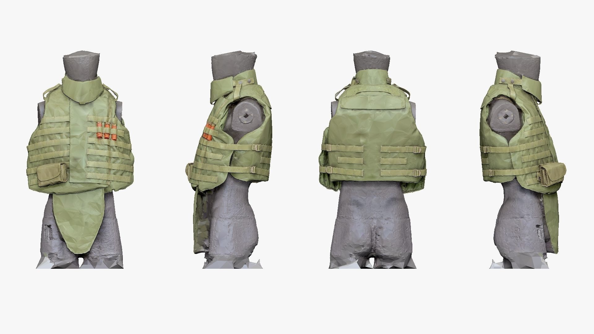 001300 army green top body armor shield 3D model | CGTrader