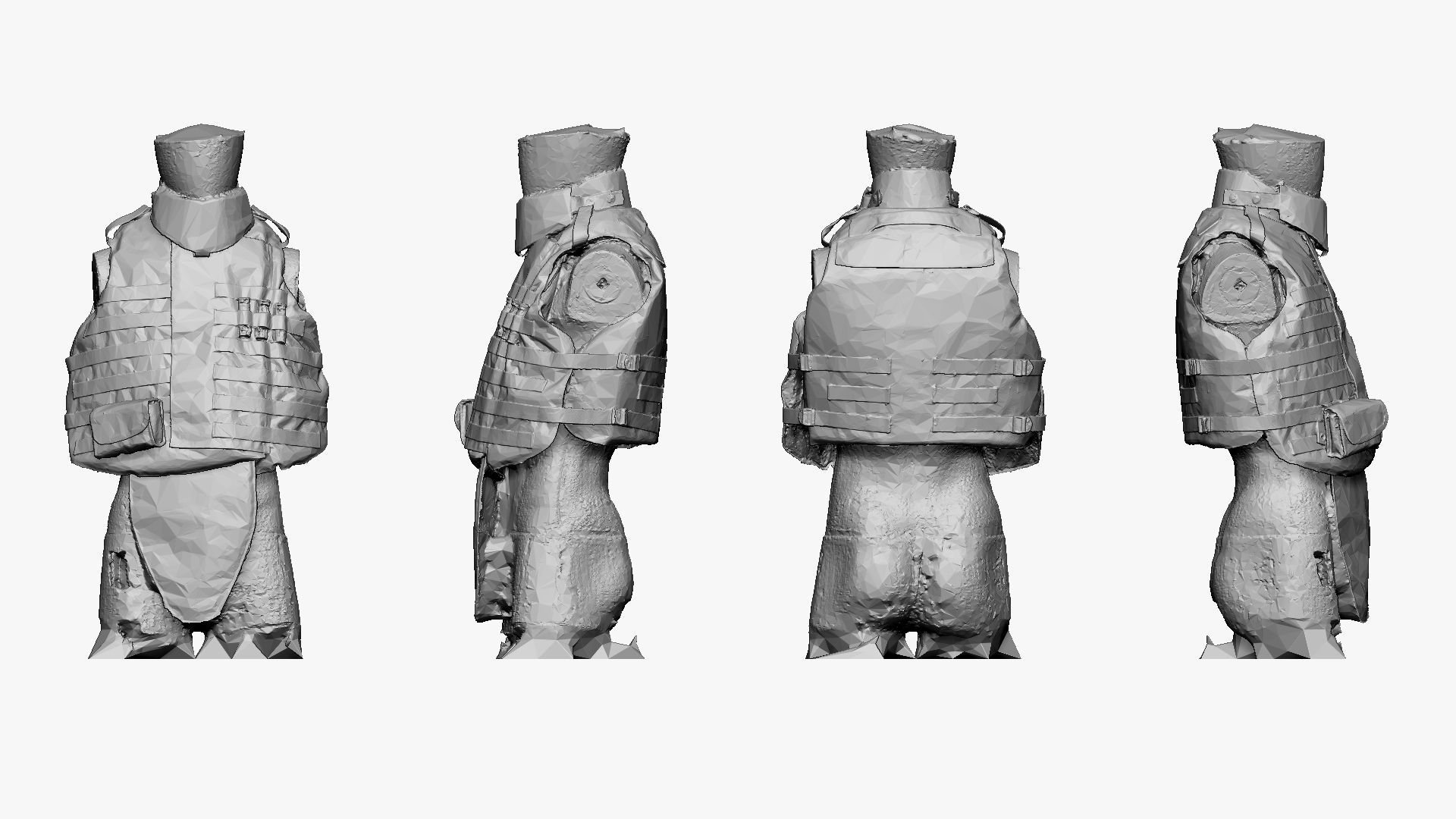 001300 army green top body armor shield 3D model | CGTrader