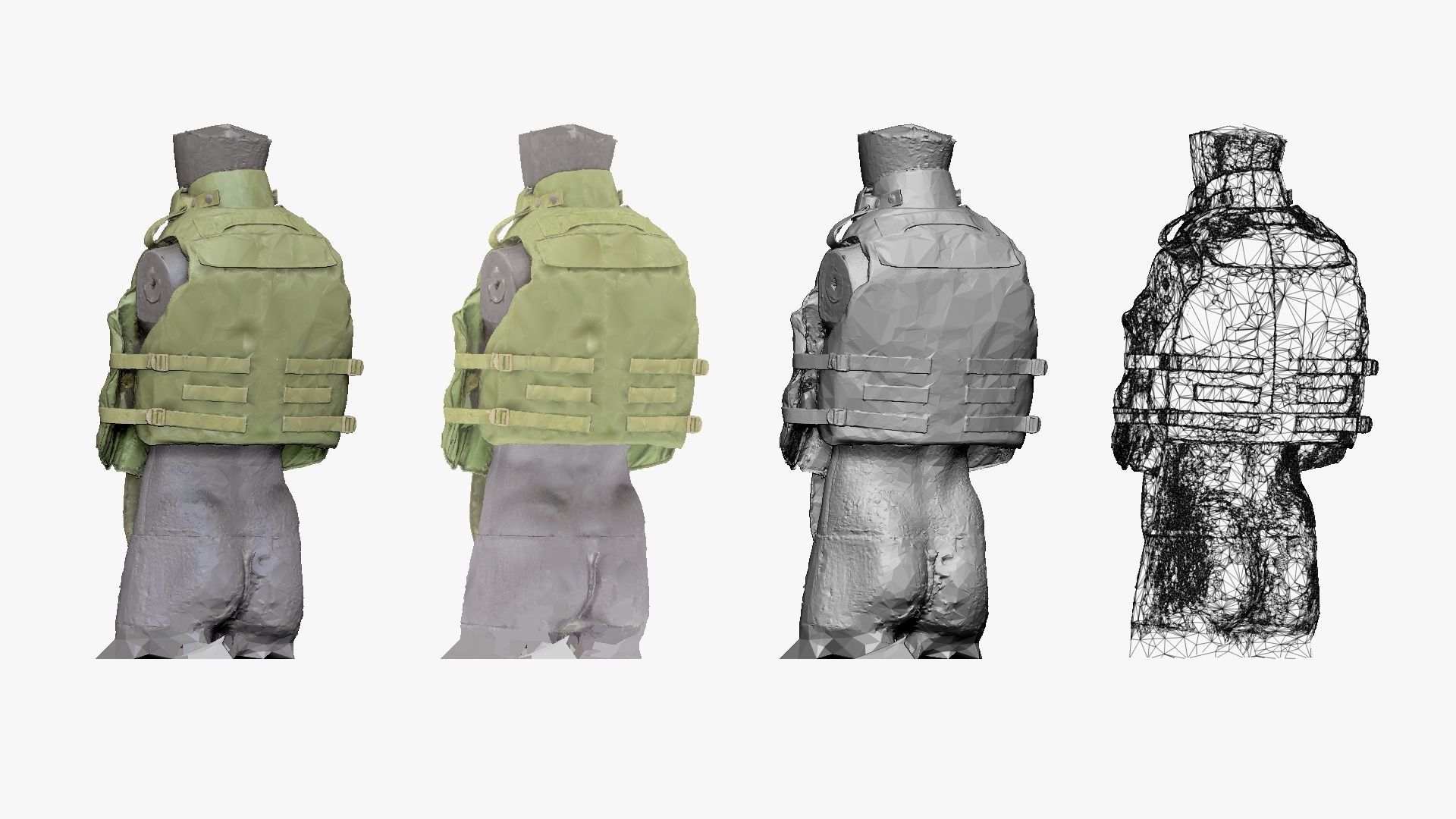 001300 army green top body armor shield 3D model | CGTrader