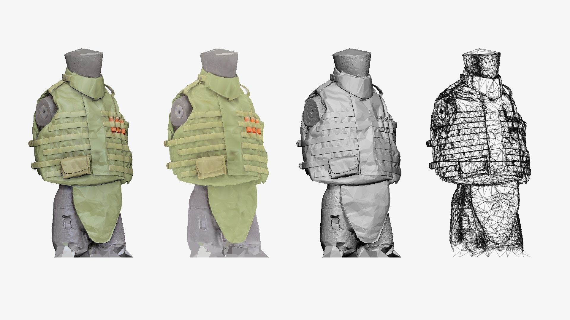001300 army green top body armor shield 3D model | CGTrader