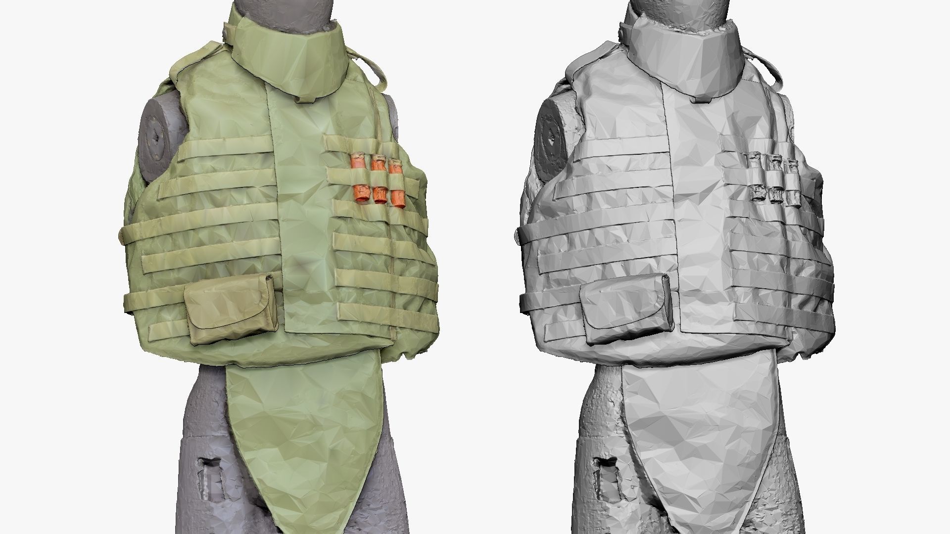 001300 army green top body armor shield 3D model | CGTrader