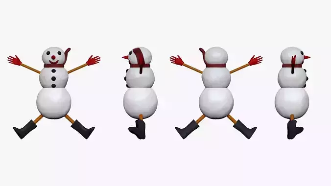 001346 smiling snowman in x form free 3D model 3D printable | CGTrader