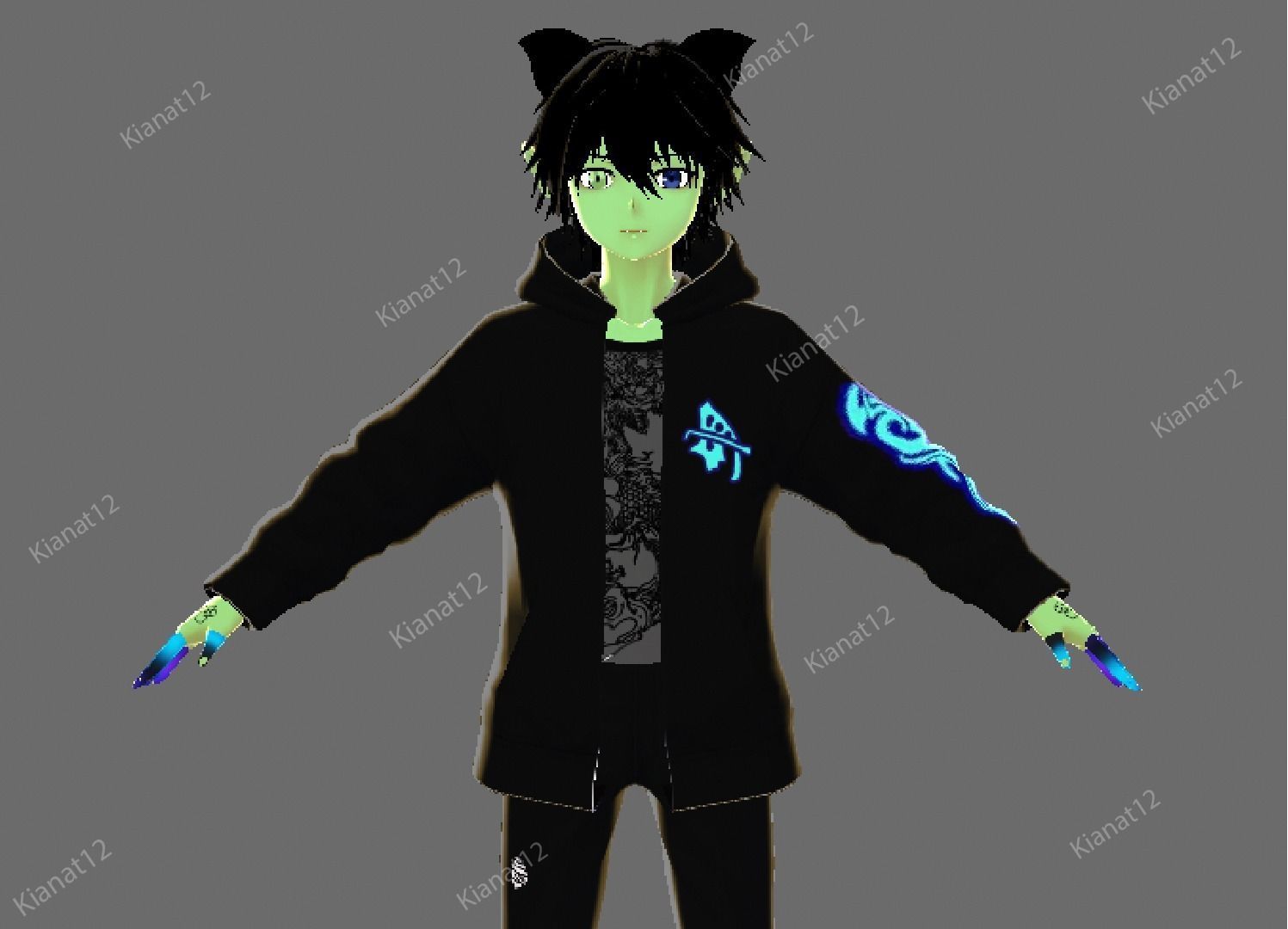 3D model 3d low poly male avatar for vrchat and vtubing VR / AR / low ...