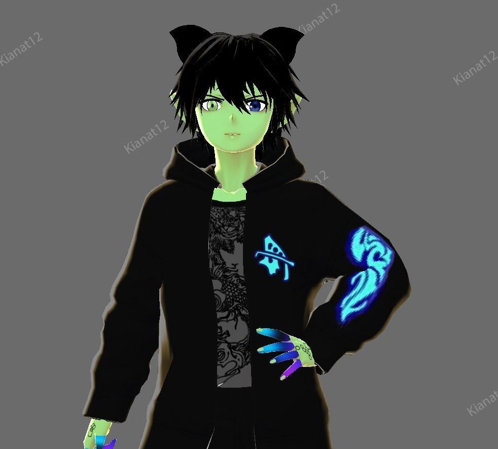 3D model 3d low poly male avatar for vrchat and vtubing VR / AR / low ...