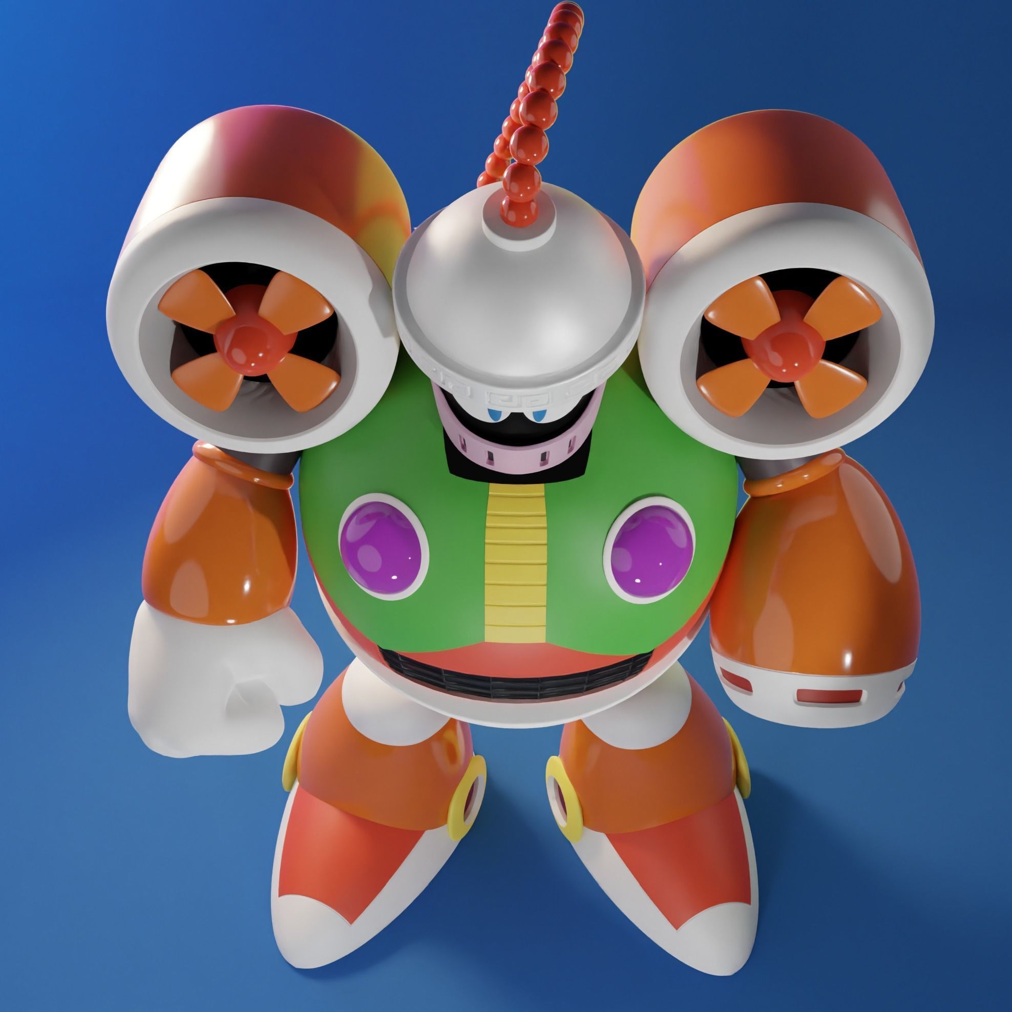 WindMan Rockman MegaMan Famicom Nes 8Bit 3D model 3D model | CGTrader