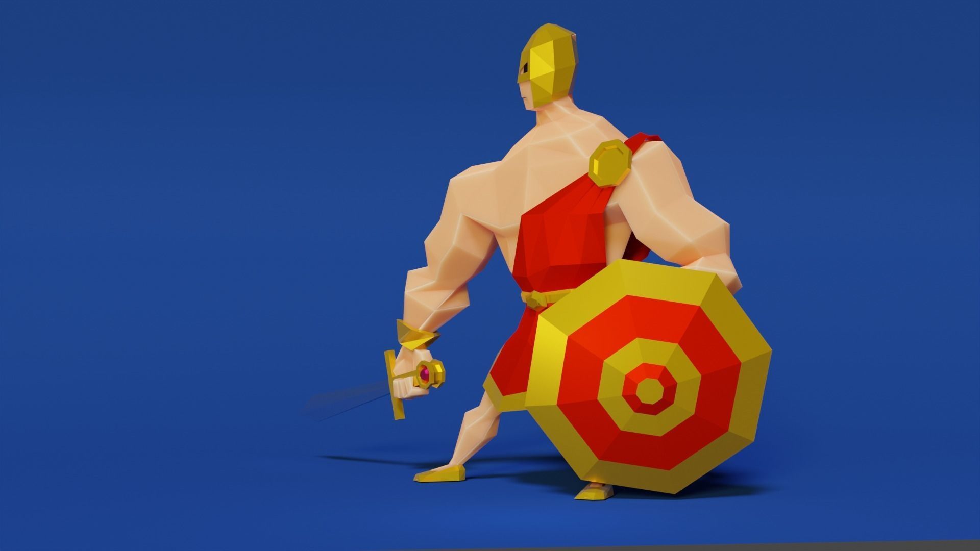 Low poly Greek Solider 3D model | CGTrader