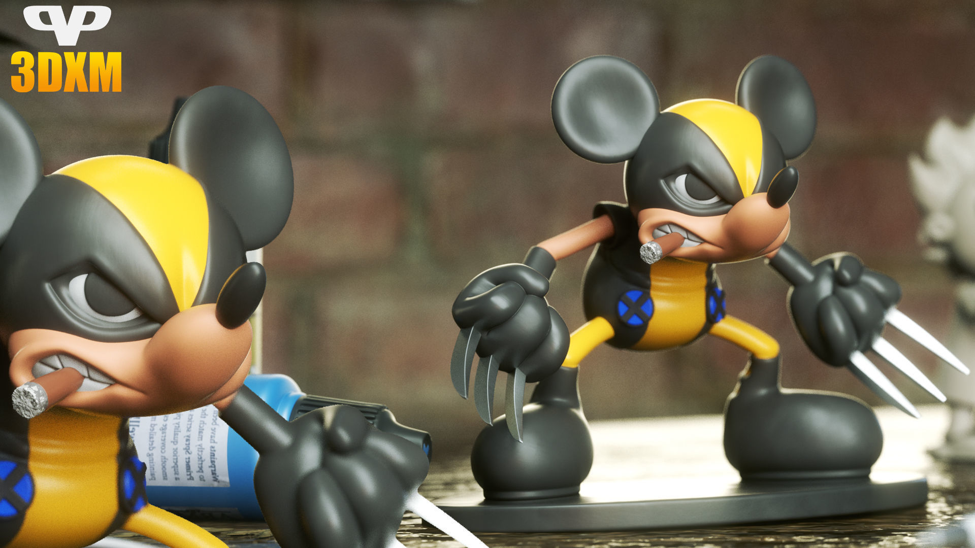Wolverine Mickey Chibi STL for 3D Printing ChibiSTL 3DXM 3D model 3D ...