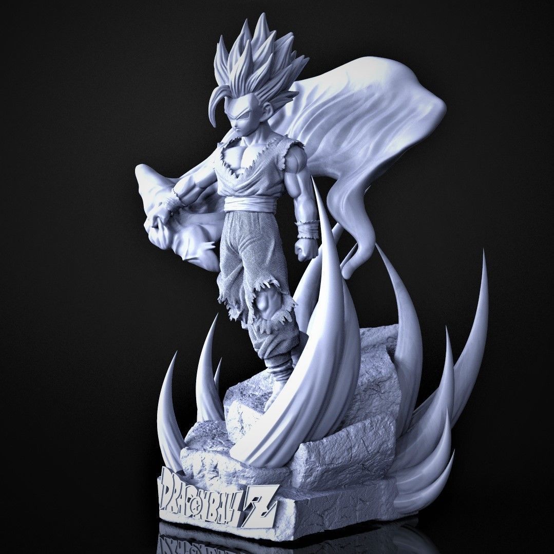 Gohan ssj2 3D model 3D printable | CGTrader