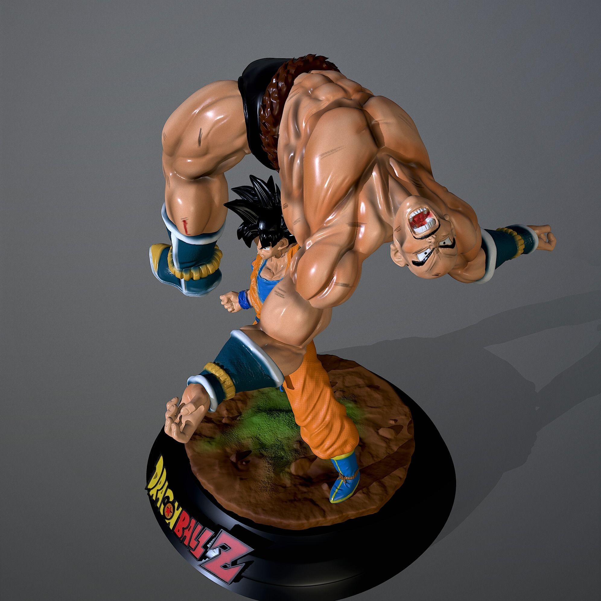 Goku Vs Nappa 3D model 3D printable | CGTrader