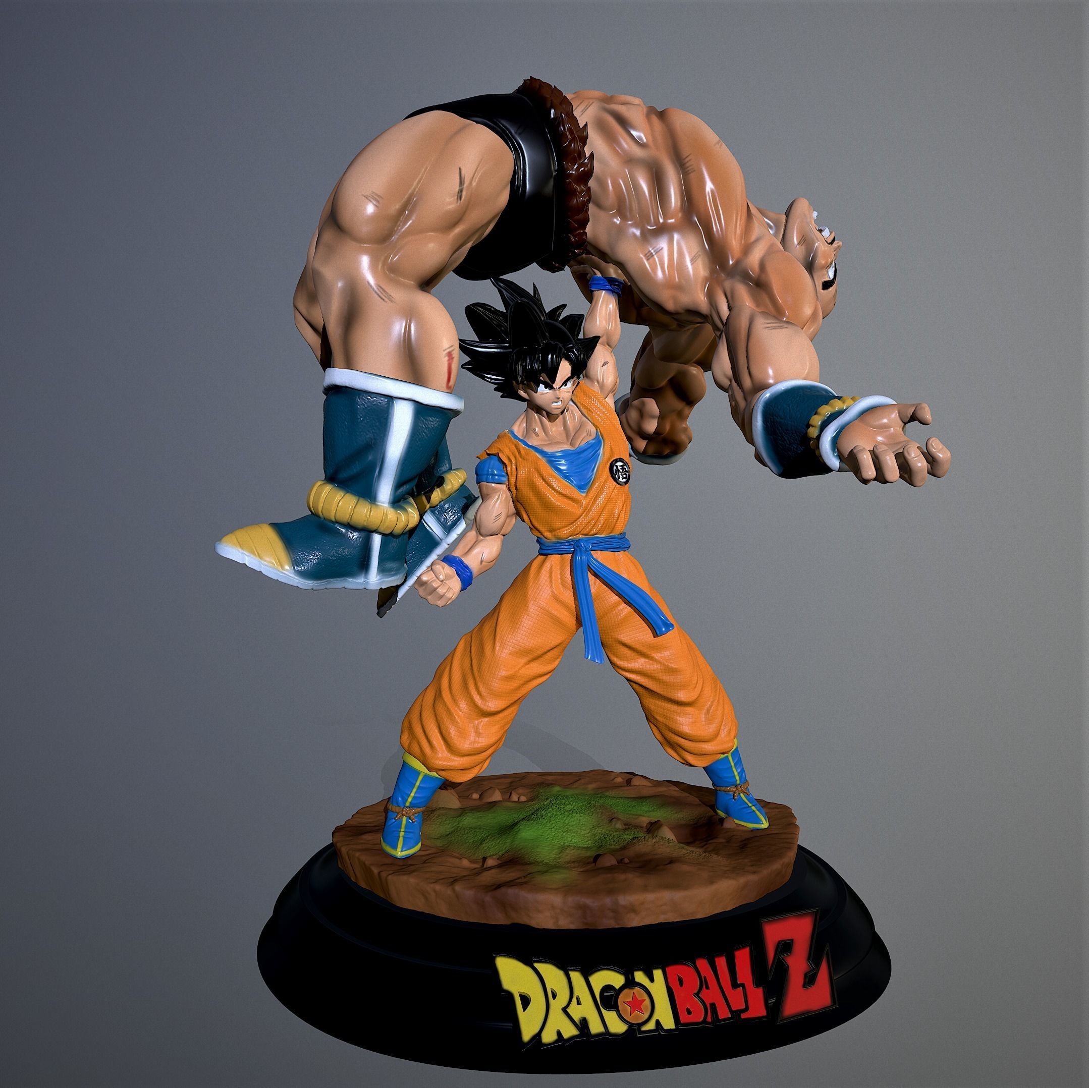 Goku Vs Nappa 3D model 3D printable | CGTrader