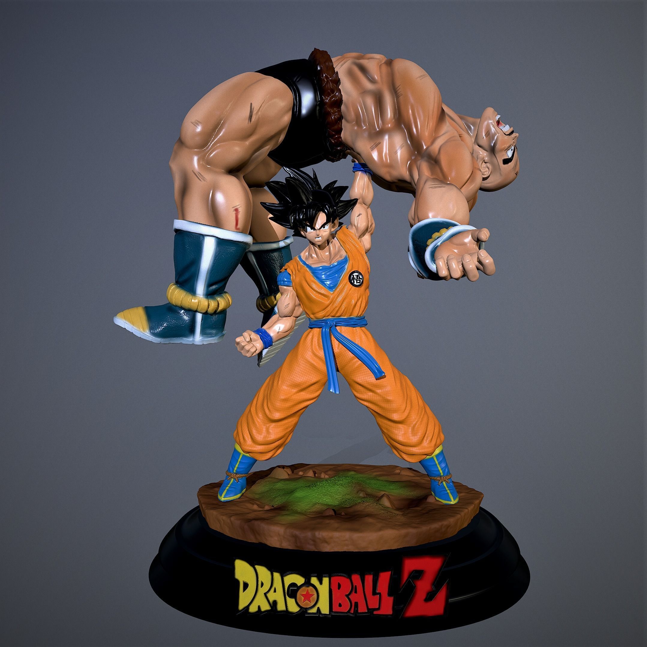 Goku Vs Nappa 3D model 3D printable | CGTrader