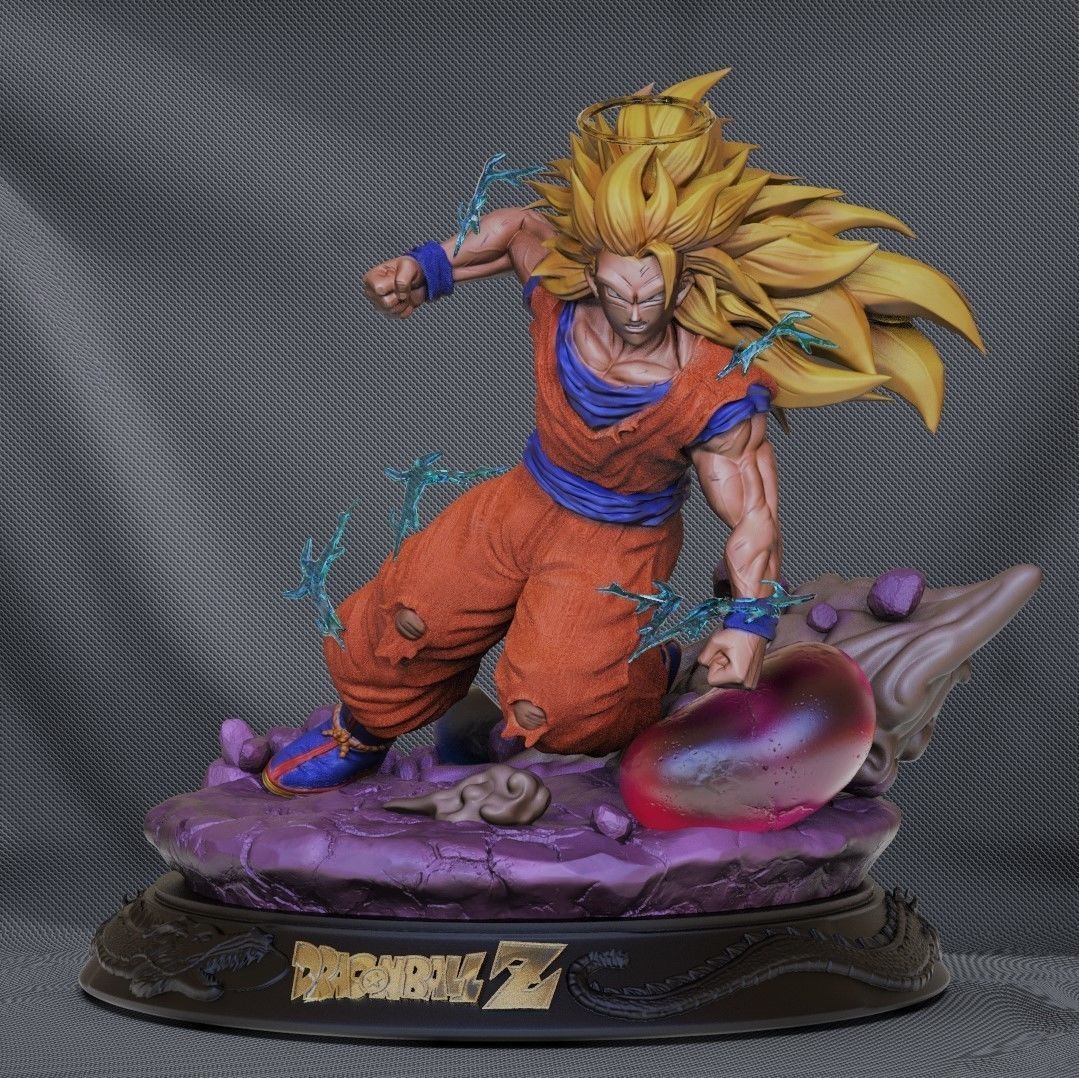 Goku SSJ 3 3D model 3D printable | CGTrader