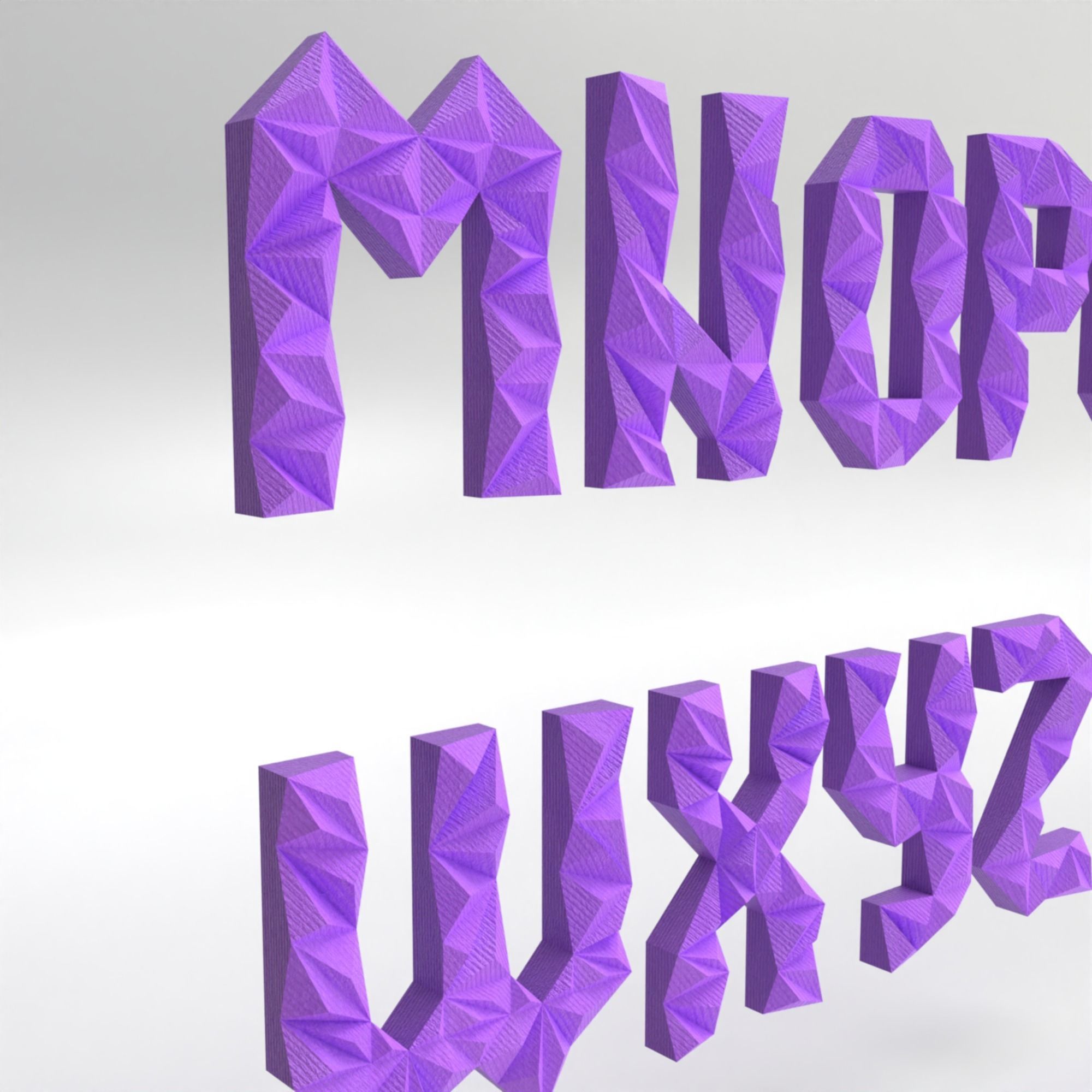Alphabet lowpoly pack origami 3D model 3D printable | CGTrader