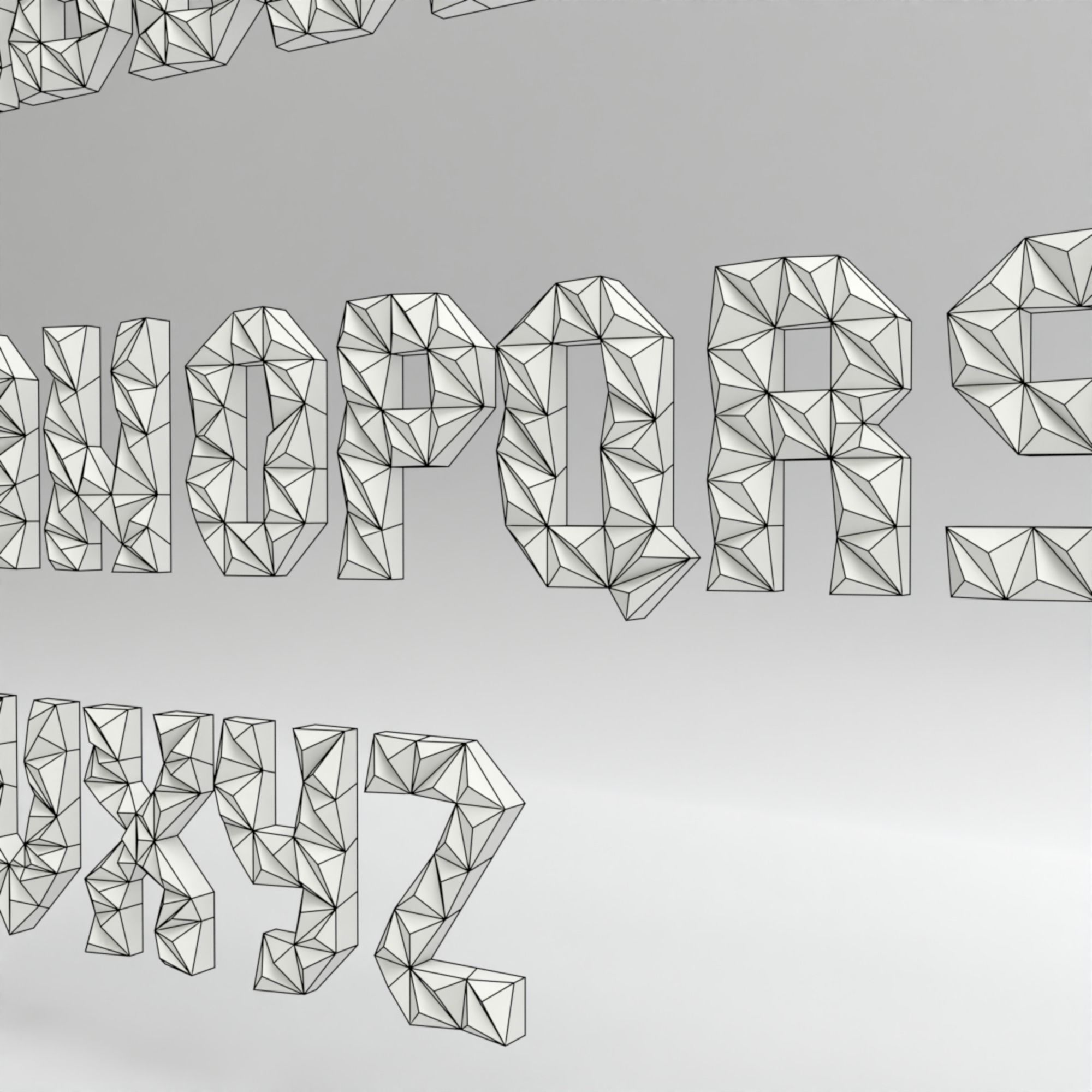 Alphabet lowpoly pack origami 3D model 3D printable | CGTrader