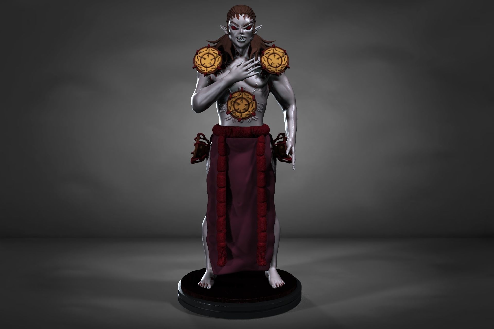 KYOGAI statue of woman with long hair 3D model 3D printable | CGTrader