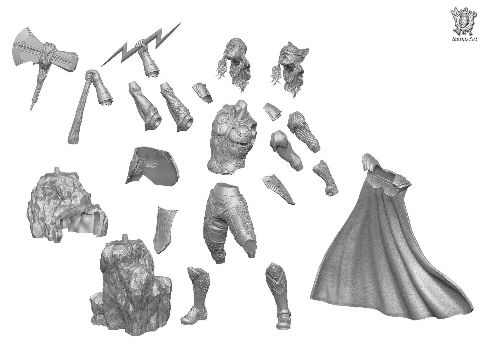 Thor stl file 3D model 3D printable | CGTrader