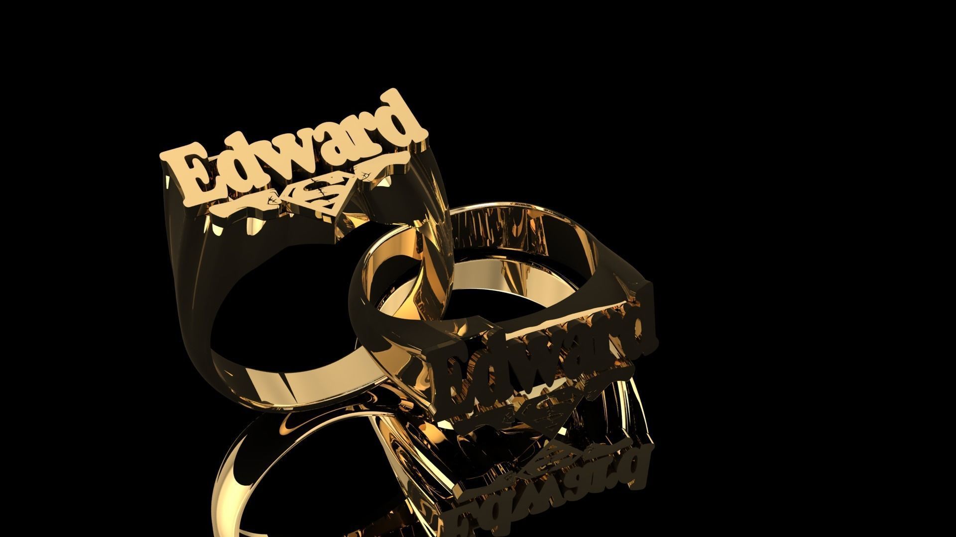 ring name edward 3D model 3D printable | CGTrader
