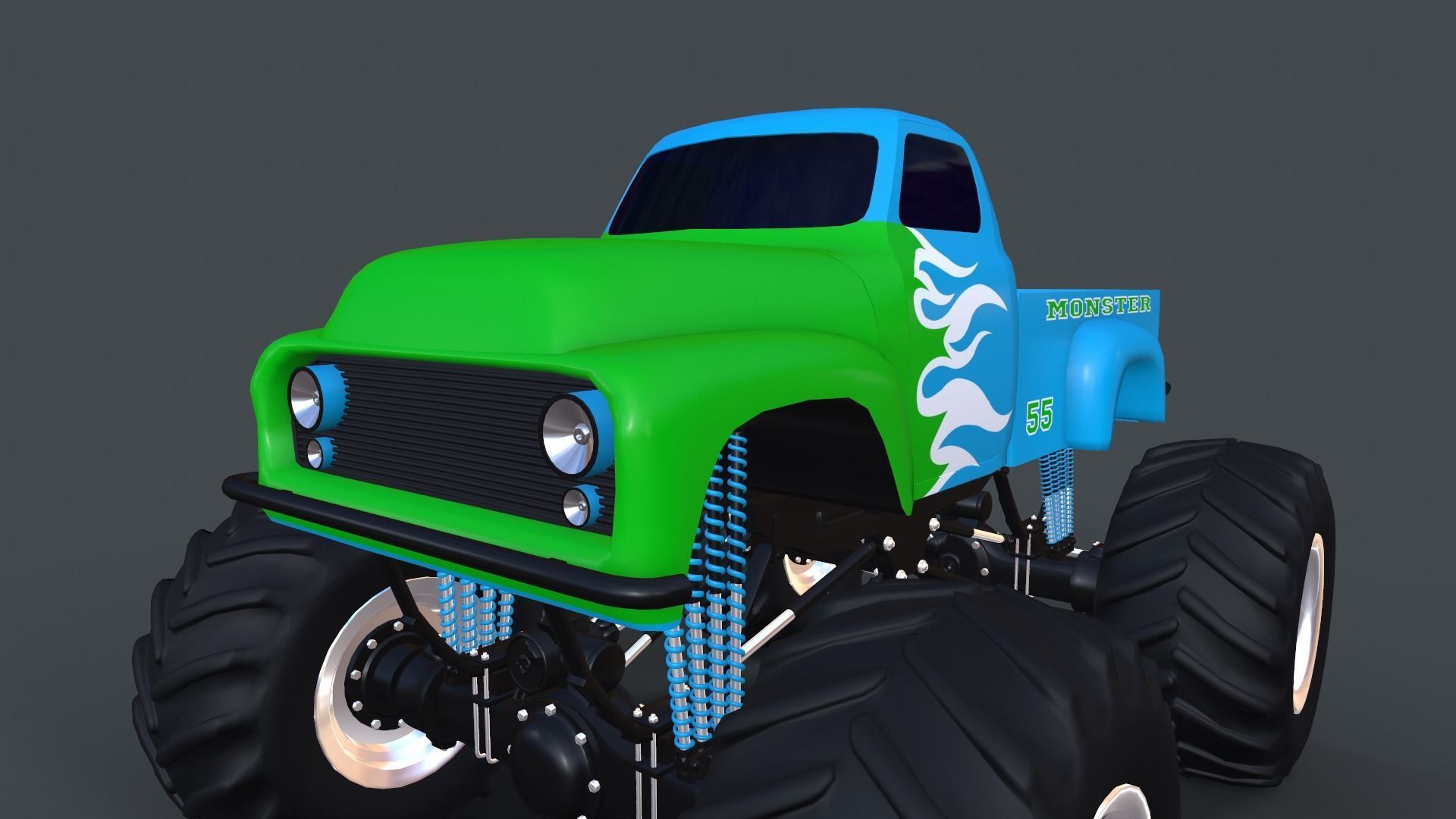 3D Detailed Monster Truck - 3 3D model | CGTrader