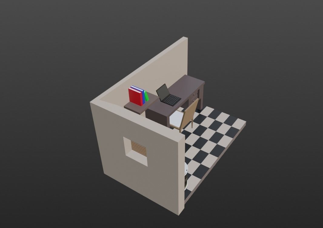 3D model low poly cube room making VR / AR / low-poly | CGTrader