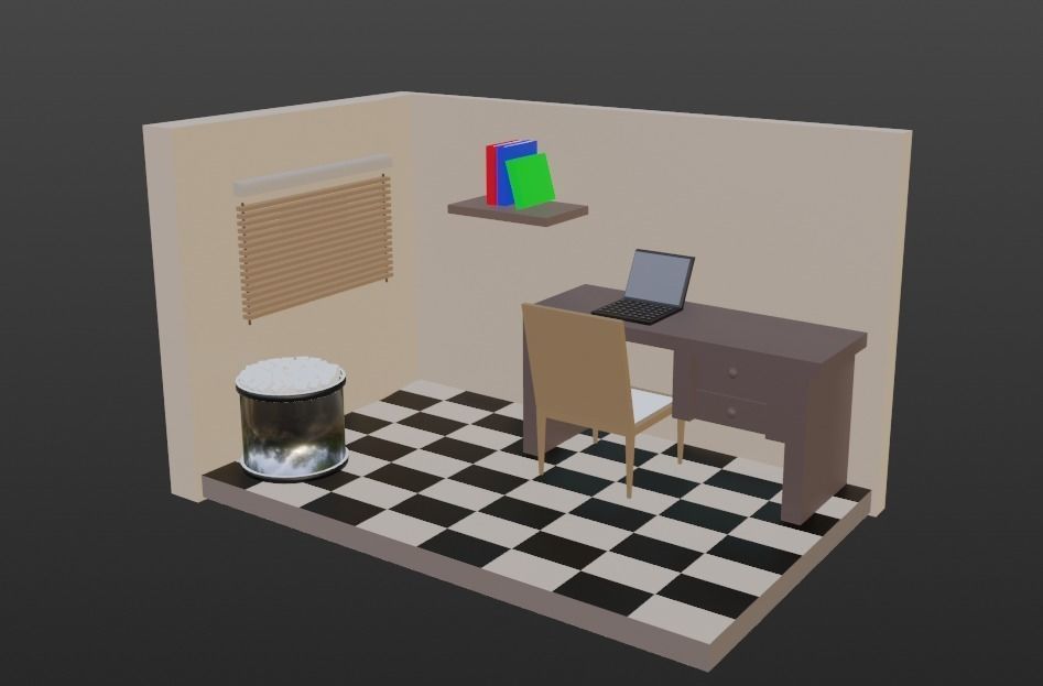 3D model low poly cube room making VR / AR / low-poly | CGTrader
