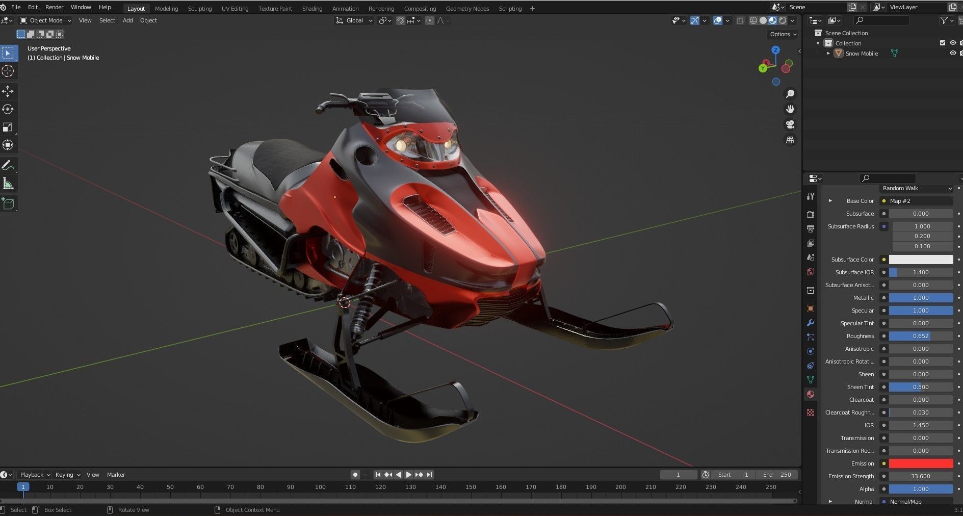 Snowmobile 3D model | CGTrader