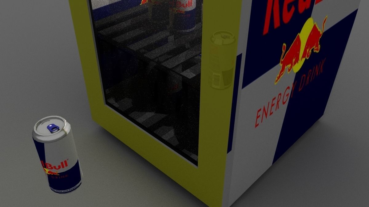 3D model 3-D red bull fridge model VR / AR / low-poly | CGTrader