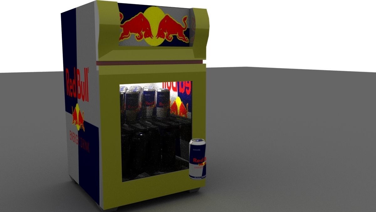 3D model 3-D red bull fridge model VR / AR / low-poly | CGTrader
