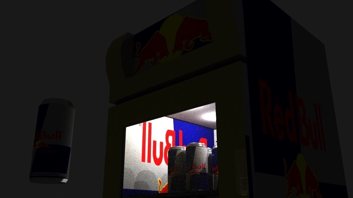 3D model 3-D red bull fridge model VR / AR / low-poly | CGTrader