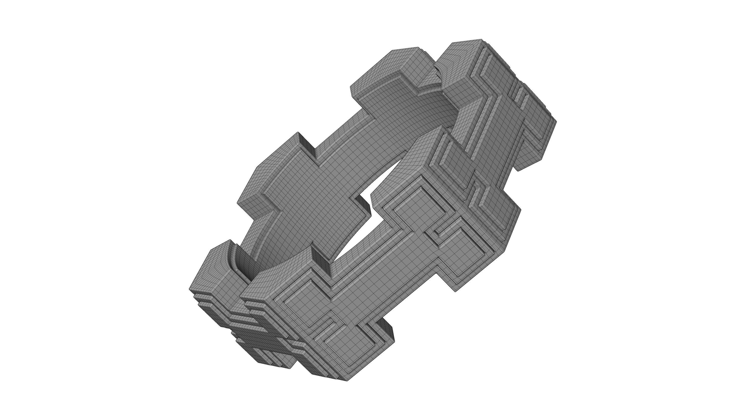 H Bone Ring 3D model | CGTrader