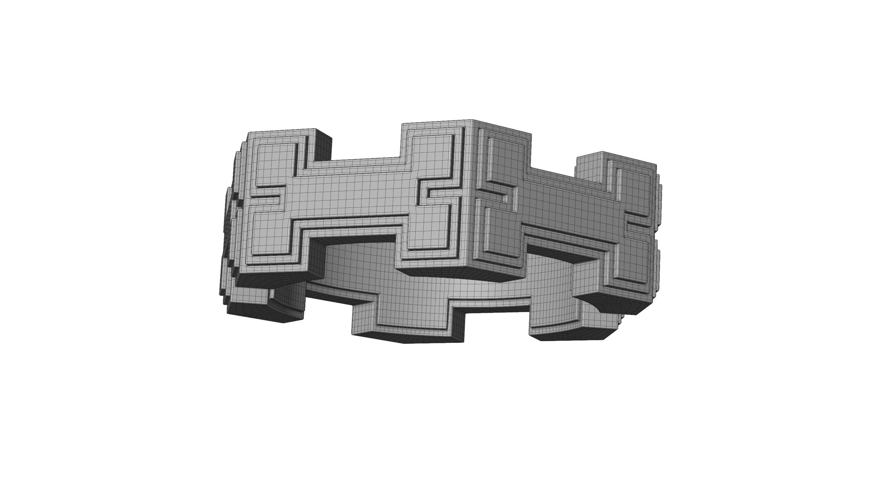 H Bone Ring 3D model | CGTrader