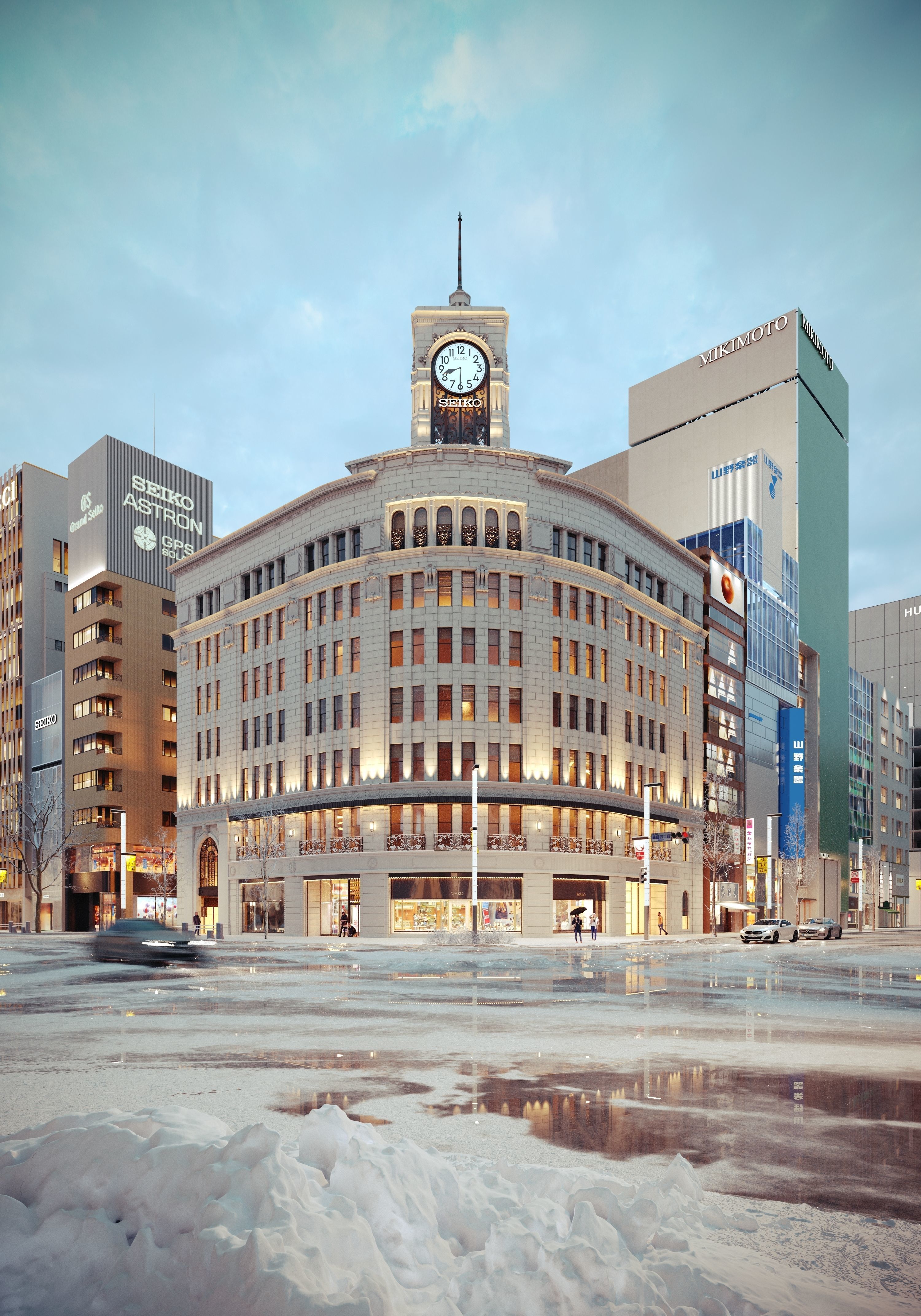 Wako building - Ginza street 3D model | CGTrader