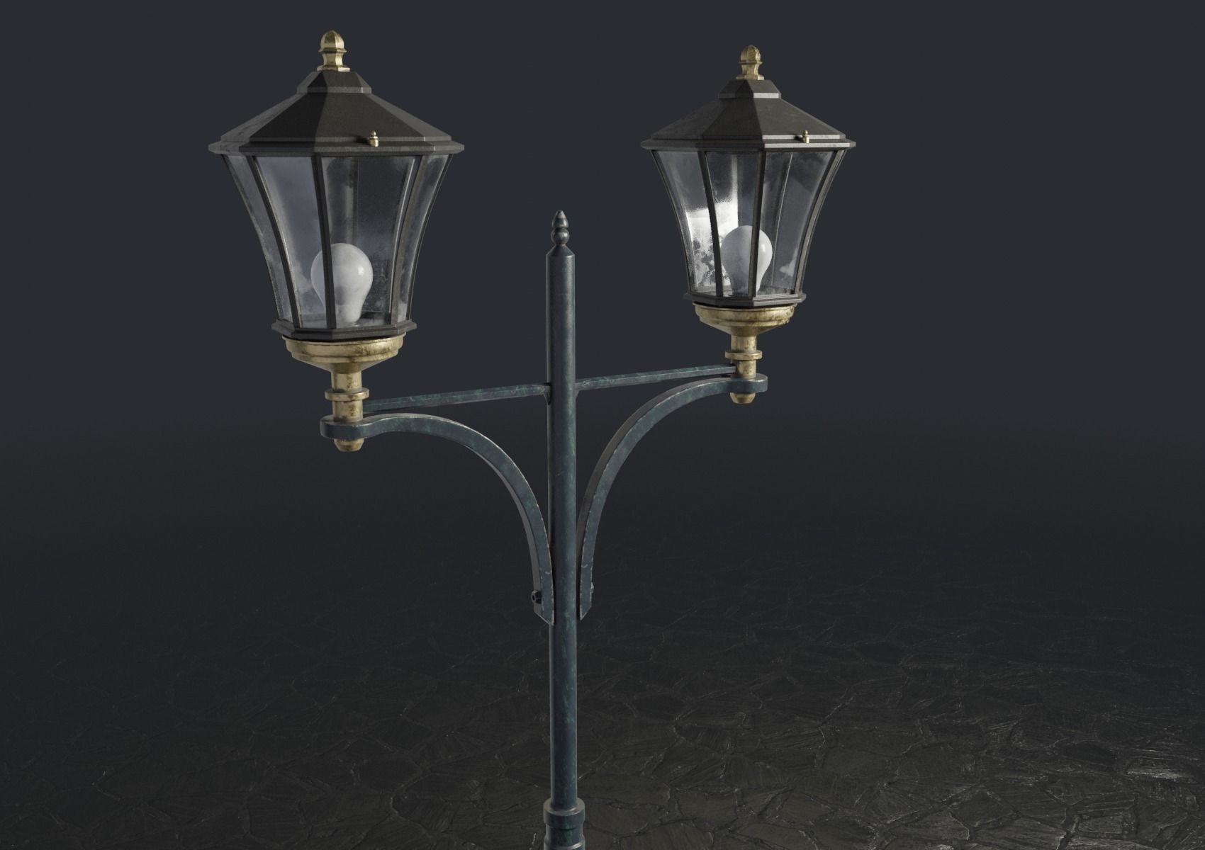 Standart Street Lamp whith double stand 3D model | CGTrader