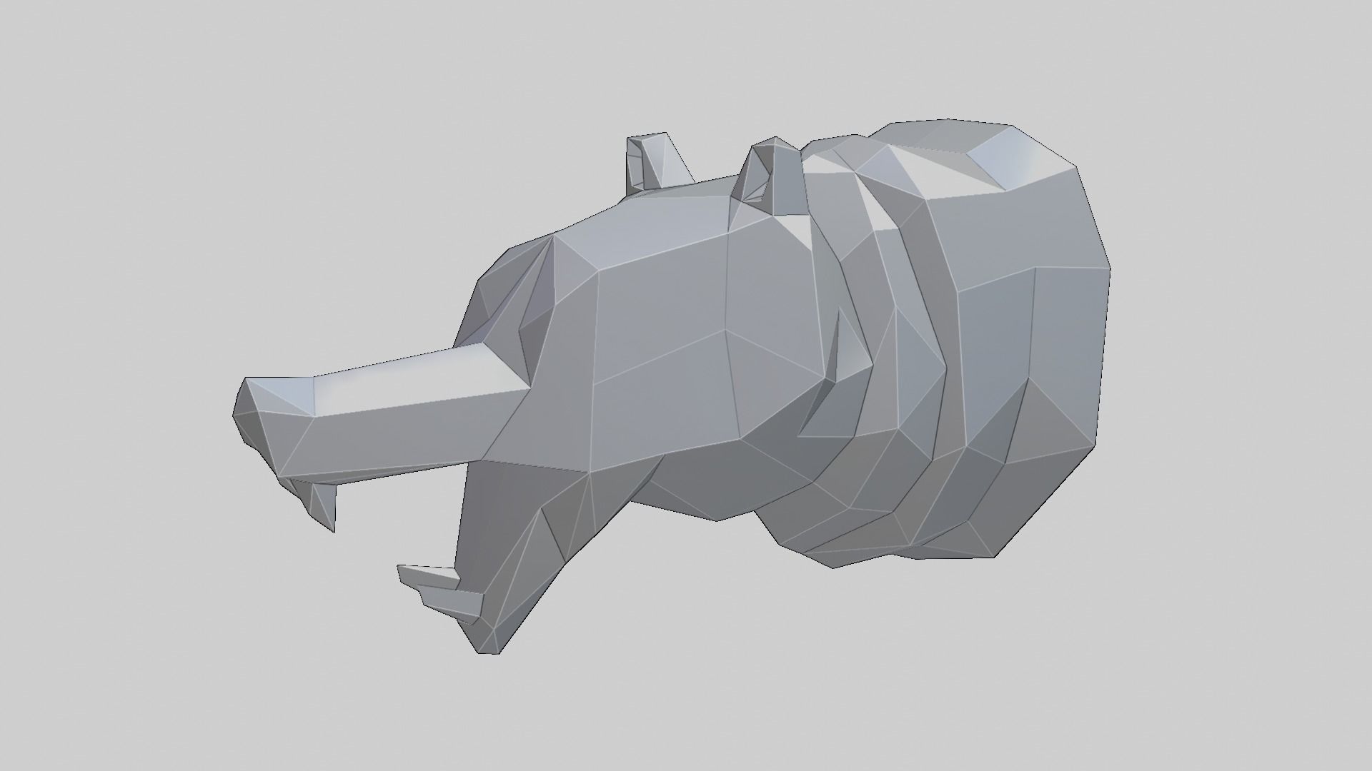 Low-Poly Wall Mounted Bear Head 3D model 3D printable | CGTrader