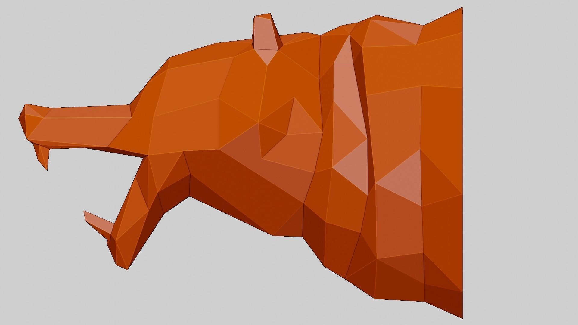 Low-Poly Wall Mounted Bear Head 3D model 3D printable | CGTrader