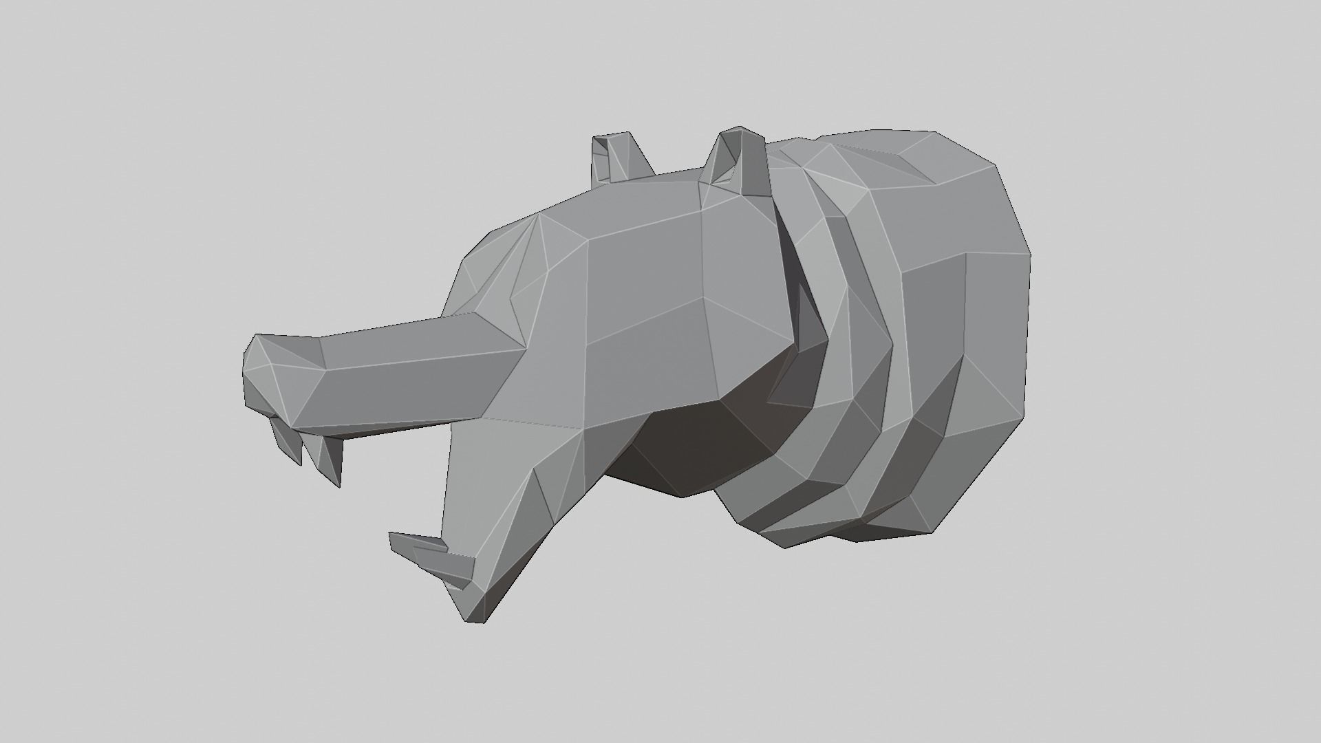 Low-Poly Wall Mounted Bear Head 3D model 3D printable | CGTrader