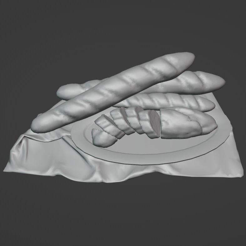 Rustic Baguette Bread 3D model | CGTrader